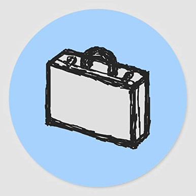 Office Briefcase or Travellers Suitcase. Sketch. Classic Round Sticker ...