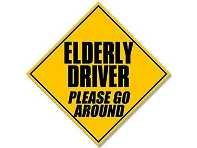 MAGNET 5x5 inch Caution ELDERLY Driver Please Go Around Sticker -safety ...