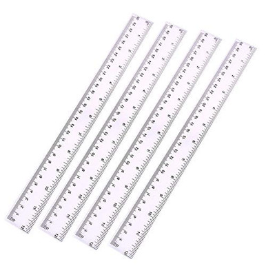4 Pieces 12 Inch Plastic Ruler Straight Ruler Plastic Measuring Tool ...