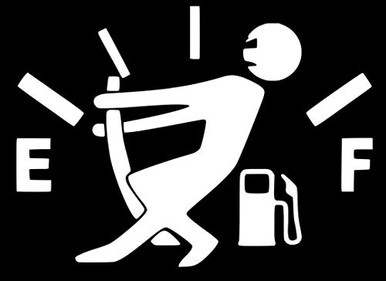 Empty Gas Gauge, Stick Figure, Low Fuel, Out of Gas Decal Sticker for ...