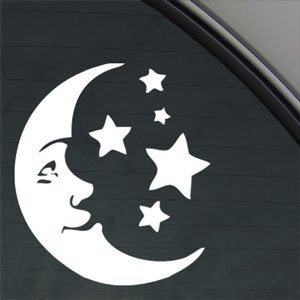 spdecals Moon and Stars Decal Car Truck Bumper Window Sticker ...