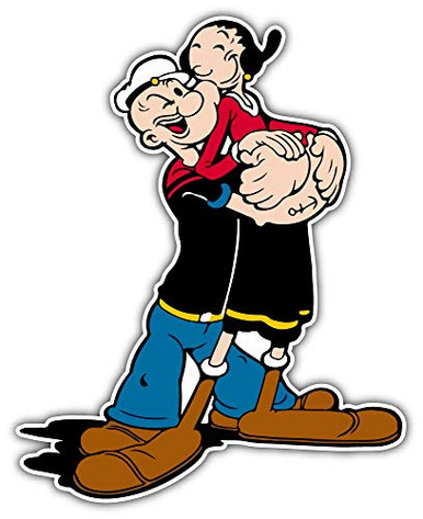 cartoon Popeye and Olive OYL Dance Car Bumper Sticker Decal 4'' X 5 ...