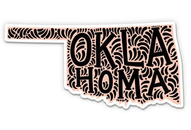 GT Graphics Oklahoma Shape Cute Letters Native Local - 3inch Vinyl ...