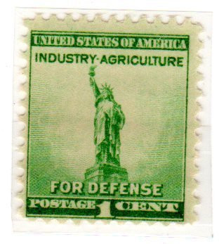 Postage Stamps United States. One Single 1 Cent Bright Blue Green ...