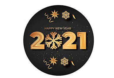 Trendy FunQ Happy New Year 2021 Sticker Holiday Sticker for Party ...