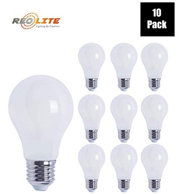 Reo-Lite Dimmable A19 Frosted Light Bulb: 800-Lumen, 2700 Kelvin, 8 ...
