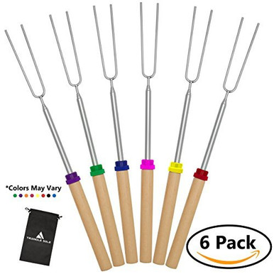 Triangle Sale Marshmallow Roasting Sticks Set of 6 Telescoping ...