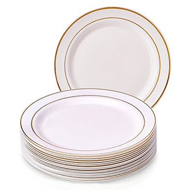PARTY DISPOSABLE 20 PC DINNERWARE SET | 20 Dinner Plates | Heavyweight ...