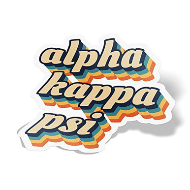 Alpha Kappa Psi 70's Letter Sticker Decal Greek Tall for Window Laptop ...
