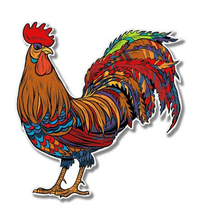 GT Graphics Colorful Rooster - 5inch Vinyl Sticker - for Car Laptop I ...