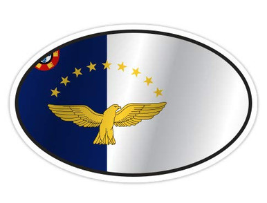 GT Graphics Azores Flag Oval - 5inch Vinyl Sticker - for Car Laptop I ...