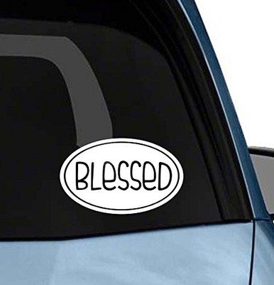 Blessed Euro Oval Inspirational Bible Verse Vinyl Sticker Religious ...