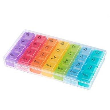 PrimeMed Weekly Pill Sorter - 28 Cell Medication Organizer, One Week ...