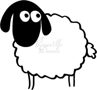Cute Lamb Sheep Wool Animal Farm Vinyl Decal Sticker for Home Office ...
