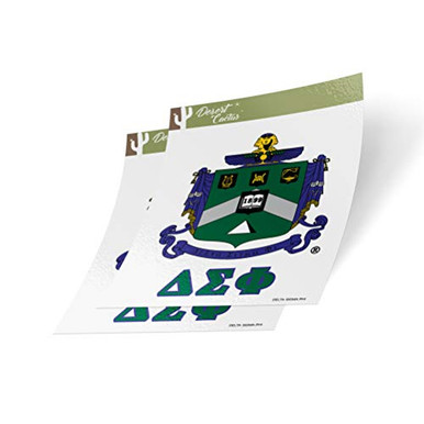 Desert Cactus Delta Sigma Phi Letter 2-Pack Decal Greek for Window ...
