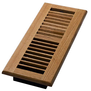 Decor Grates WL412-N Wood Louver Floor Register, Natural Oak, 4-Inch by ...