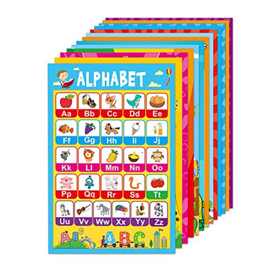 15 Educational Posters for Toddlers Kids Learning Alphabet Numbers ...