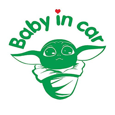 Kids Baby On Board Baby Yoda in Car Kid Inside Star Wars Car Sticker ...