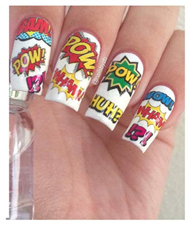 Comic Slogan Collection Comic Words Nail Art Decals C1 ...