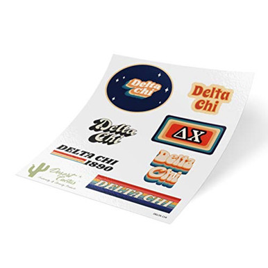 Delta Chi 70's Themed Sticker Sheet Decal Laptop Water Bottle Car ...