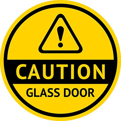 StickerTalk Caution Glass Door Vinyl Sticker, 8 inches by 8 inches ...