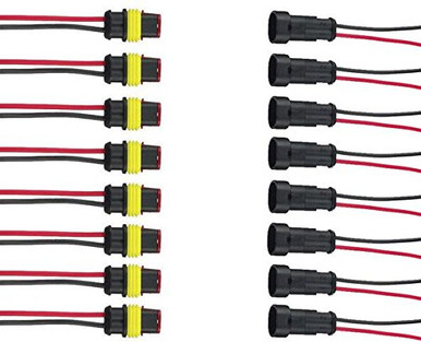 Atoplee 10pcs 2 Pin Car Waterproof Electrical Connector Plug with Wire ...