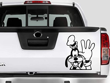Goofy Waving Peeking Car Truck Vinyl Decal Sticker Black, 8inch ...