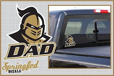 UCF Knights Slanted DAD w/ KNIGHTRO MASCOT Vinyl Decal Central Florida ...