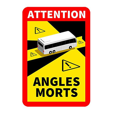 Dead Angles On Heavy Vehicles Sticker - Waterproof Sticker - L.17 X H ...