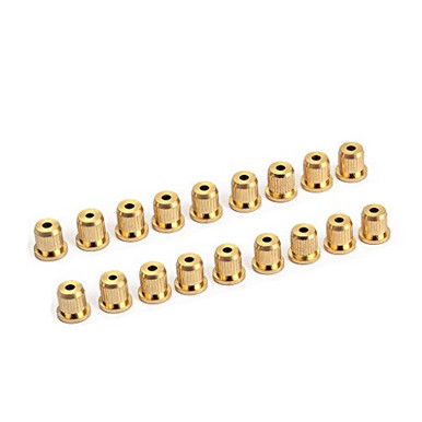 Set of 18 Gold Cup Style Guitar String Ferrules for Tele String Thru ...