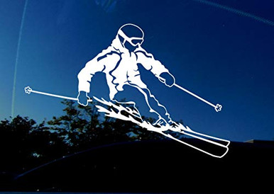 Skier Decal Sticker - Large 8.6inch x 5.6inch Inches- I Love Alpine ...