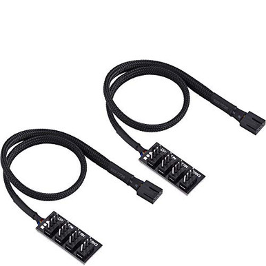 2 Pack PWM Splitter,4-Pin Computer CPU/Case PWM Fan Hub,15 Inch 4-Pin ...