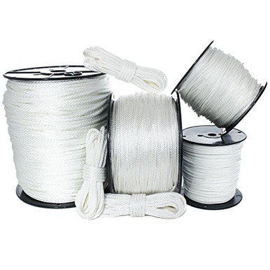 GOLBERG G White Solid Braid Nylon Rope 1/8 Inch, 100 Feet - Anchor, Tow ...