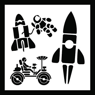 Auto Vynamics - STENCIL-SPACECUTE-10 - Cute Space Shuttle and Astronaut ...