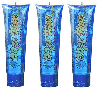 Set of 3 OOZE TUBE Candy Tube 4oz Each 3 Blue Raspberry Flavored Gel ...