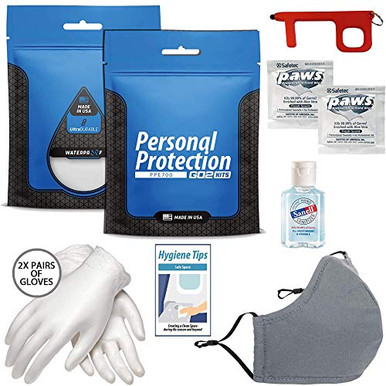 Go2Kits Personal PPE Kit 1 Pack All-In-One Protection Pack for Travel ...