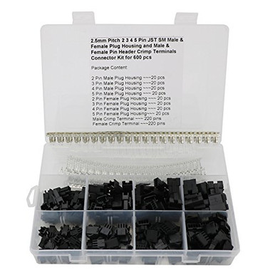 600 Pcs 2.5mm Pitch 2 3 4 5 Pin JST SM Connector Male&Femal Plug Hosuing Connectors Adapter ...