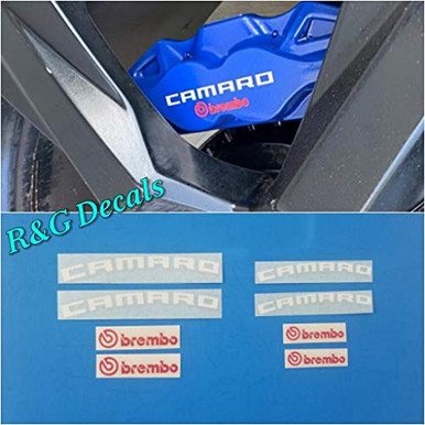 R and G Chevy CAMARO and BREMBO Curve High Temp Brake Caliper Decals ...
