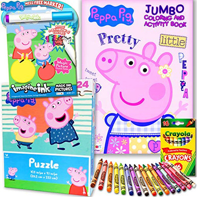 Peppa Pig Coloring and Activity Book Super Set with Puzzle and Imagine ...