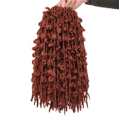 ZRQ 18 Inch Butterfly Locs Crochet Hair Copper Red Soft Faux Locs ...