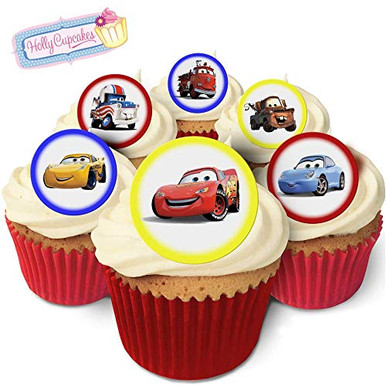 24 Fabulous Pre-Cut Edible Wafer Cake Toppers Cars Movie ...