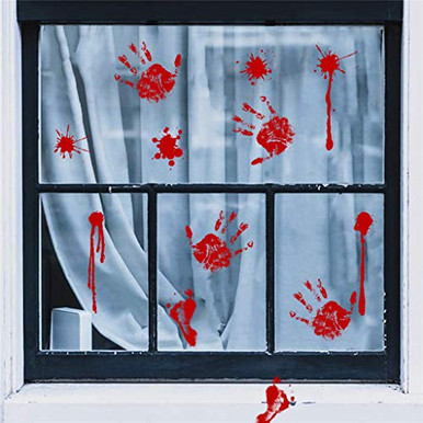Shan-S Halloween Decoration Indoor Scary Bloody Window Posters Window ...