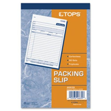 TOPS Packing Slip Book, 5 1/2 x 7 7/8, Three-Part Carbonless, 50 Sets ...