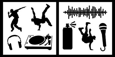 Auto Vynamics - STENCIL-HIPHOP-10 - Elements of Hip-Hop Stencil Set ...