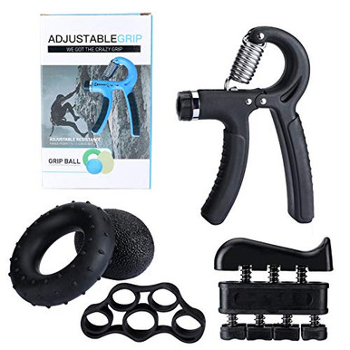 KKSQ Hand Grip Strengthener Exerciser Kit Pack of 5 Forearm Strength ...