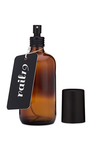 Apothecary Amber Glass Mist Bottle with Black Metal Aluminum Mist ...