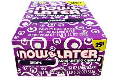 Now and Later 6 Piece Grape Bars - 24 Bars in a Box by Now and Later ...