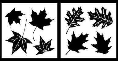 Auto Vynamics - STENCIL-CAMO-LEAF01-10 - Detailed Maple and Oak Leaves ...