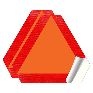 IGNIXIA Pack of 02 Slow Moving Vehicle Sign, PVC Vinyl Decal Slow ...