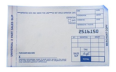 Short Form Sales Slips 2 Part Short Sales Draft, 500 Imprinter Slips ...